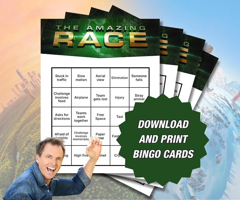 The Amazing Race Bingo | the Amazing Race Game | the Amazing Race Watch ...