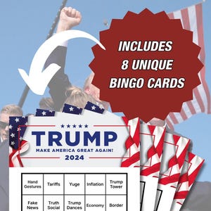 Trump Bingo Cards 2025 | 47th US President Bingo | Trump Watch Party ...