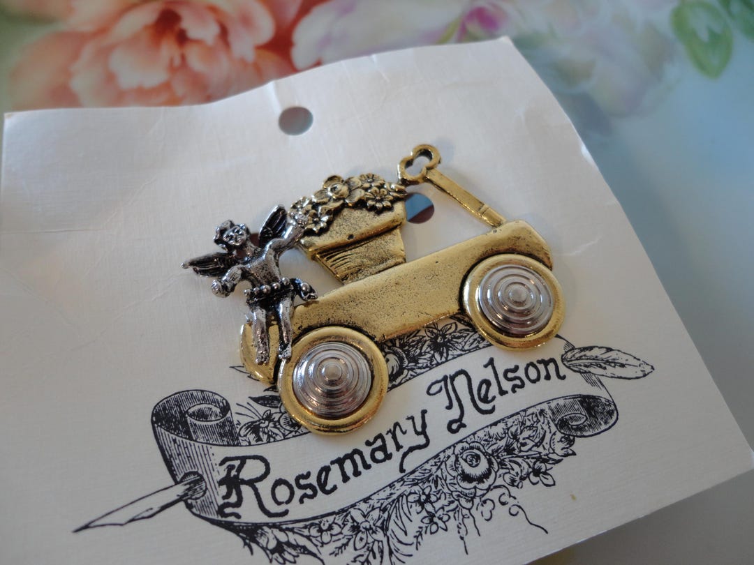 Rare NOS Vintage ROSEMARY NELSON Gardening Guardian Angel Brooch Pin ...