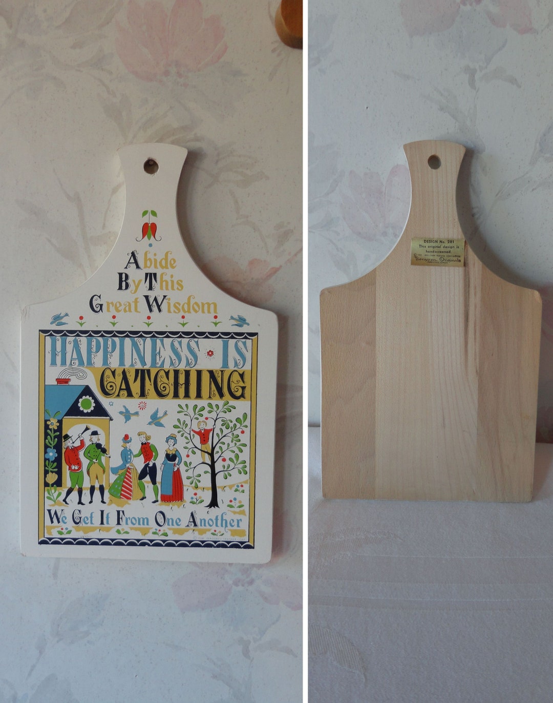 1966 Berggren Swedish Wood Cutting Bread Board/wall Hanging - Etsy