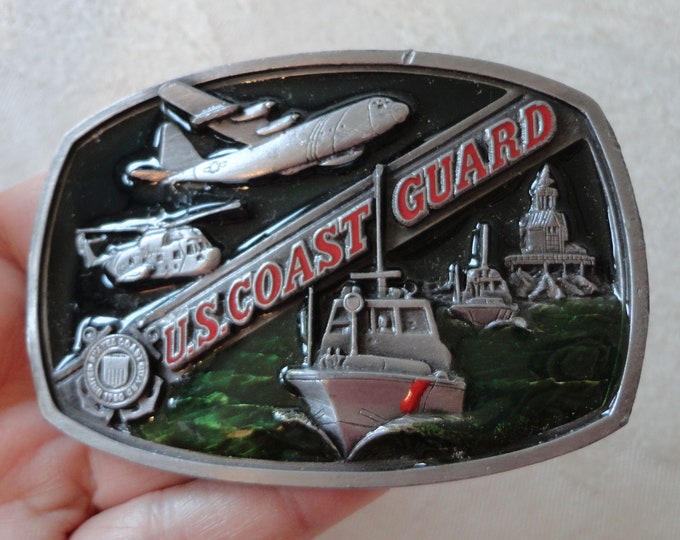 Vintage US Coast Guard Belt Buckle 1991 Bergamot Made in USA Pewter ...