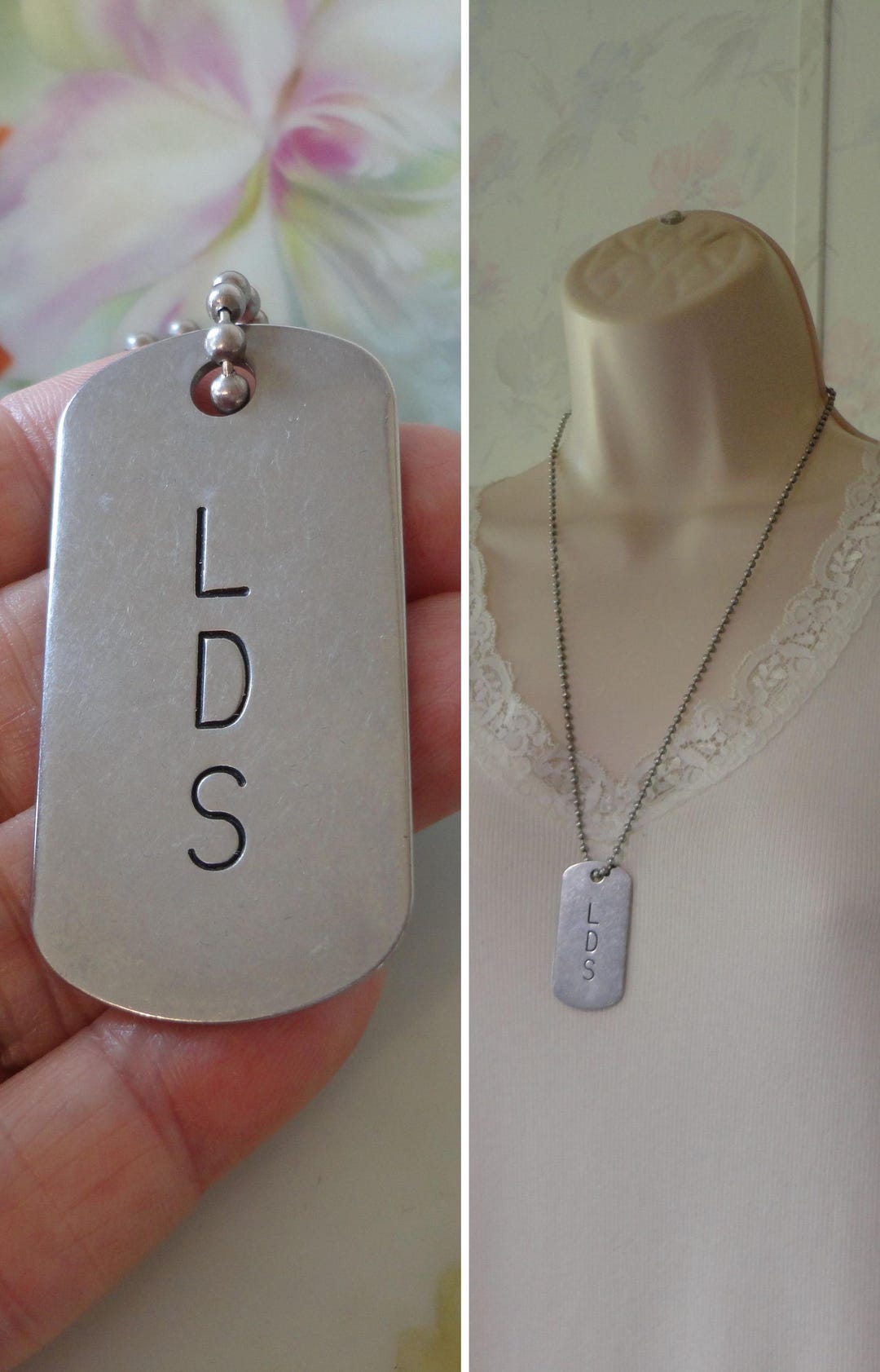 Vintage LDS Mormon Dog Tag Pendant Necklace Stainless Steel Mormon ...