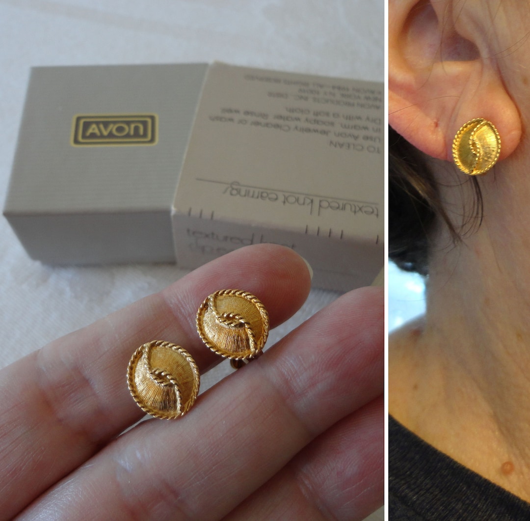 Vintage AVON Clip on Earrings Gold Plated Metal Classy - Etsy