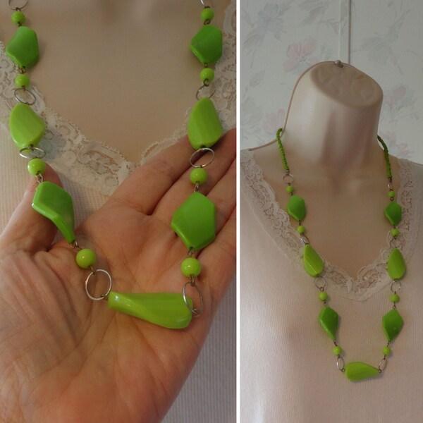 Lime Green Necklace - Etsy