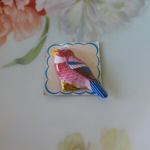 Vintage 1960s Tin Lithographed Bird Pin Made in Japan NEW and - Etsy