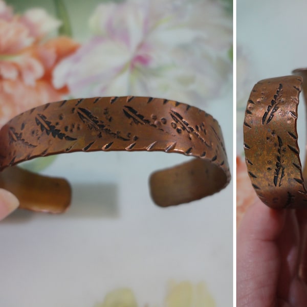 Etched Copper Cuff - Etsy