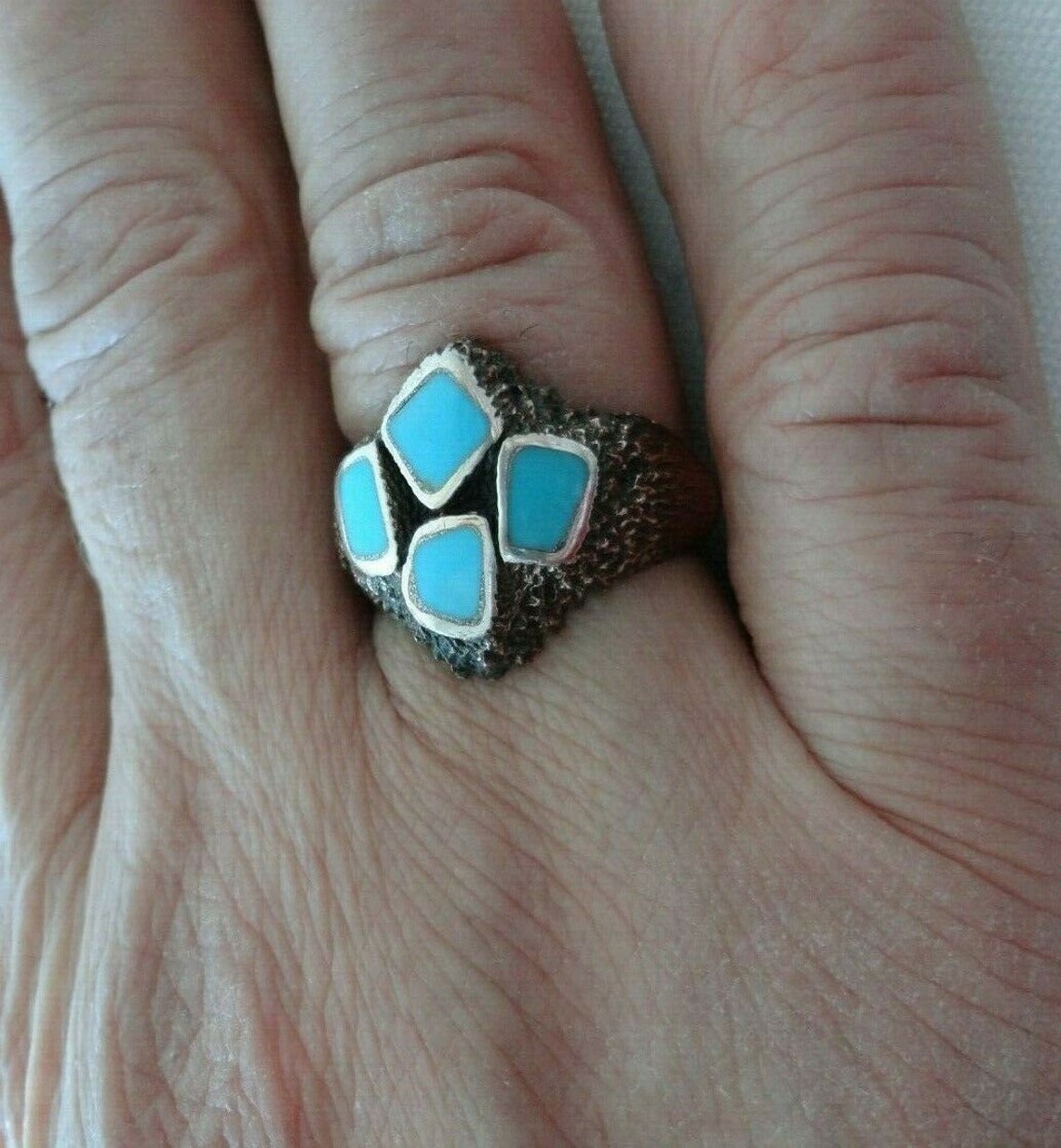 RARE Early 1960s Bell Trading Post Turquoise Men's Ring | Etsy