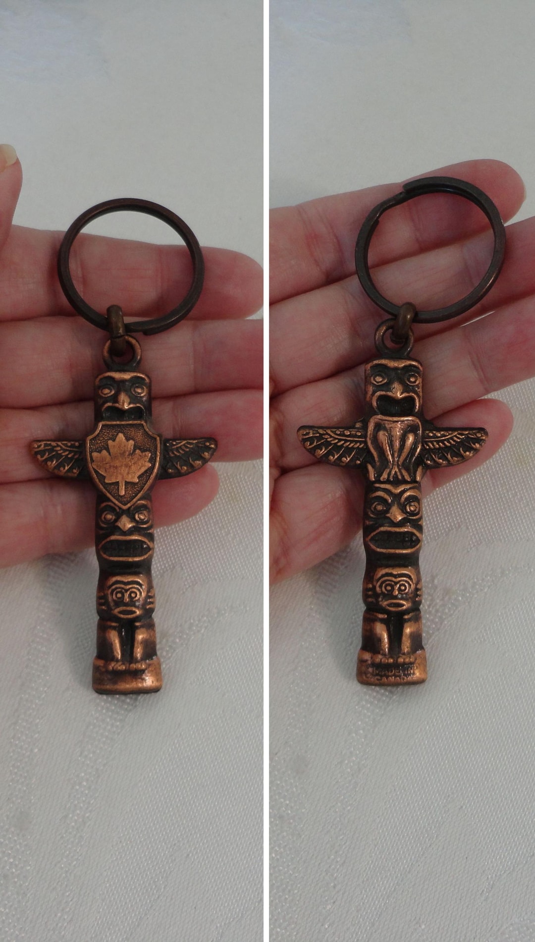 Vintage Native American Indian Totem Pole & Maple Leaf Canadian ...