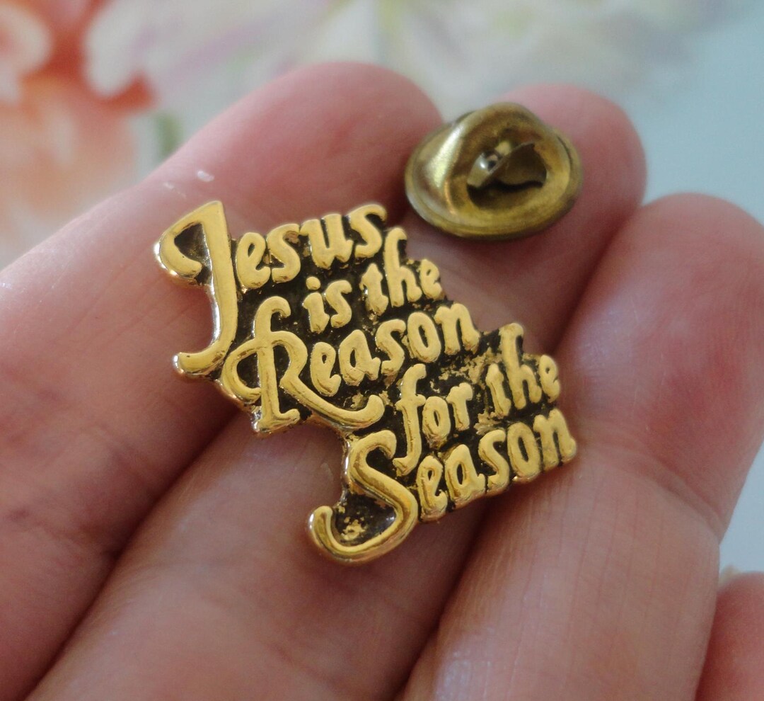 Vintage Christian Christmas Tack Tac Lapel Hat Pin "jesus is the Reason ...