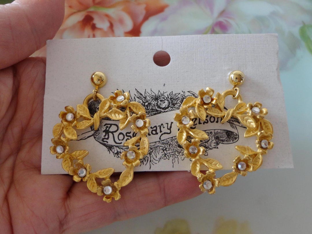 NOS Vintage ROSEMARY NELSON Heart Pierced Earrings New Old Stock ...