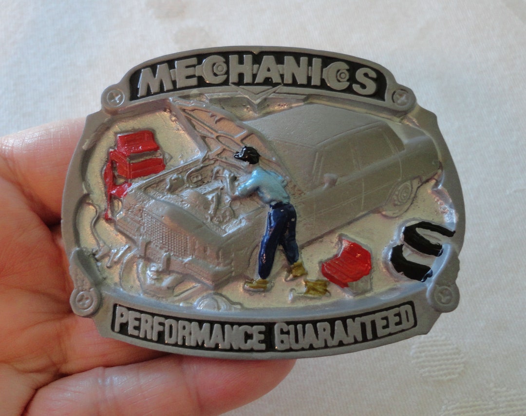 NOS Vintage mechanics Performance Guaranteed Belt Buckle Zinc Alloy ...
