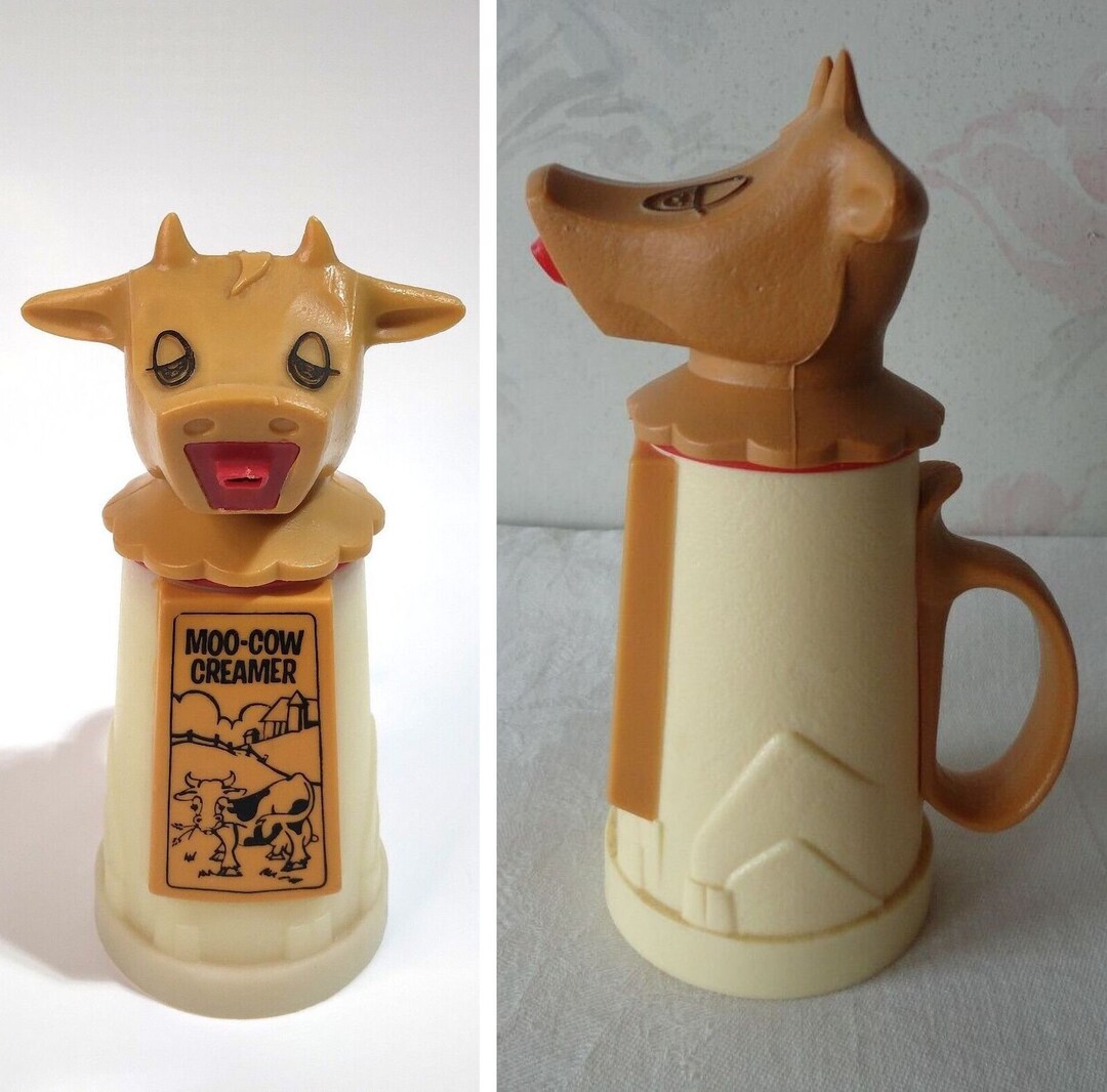 Vintage Moo-cow Creamer With Handle Two Piece Molded Durable - Etsy