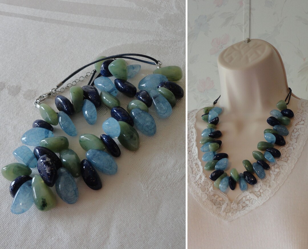 Karma Bella Chunky Lucite Beaded Necklace Designer Necklace Glitter ...