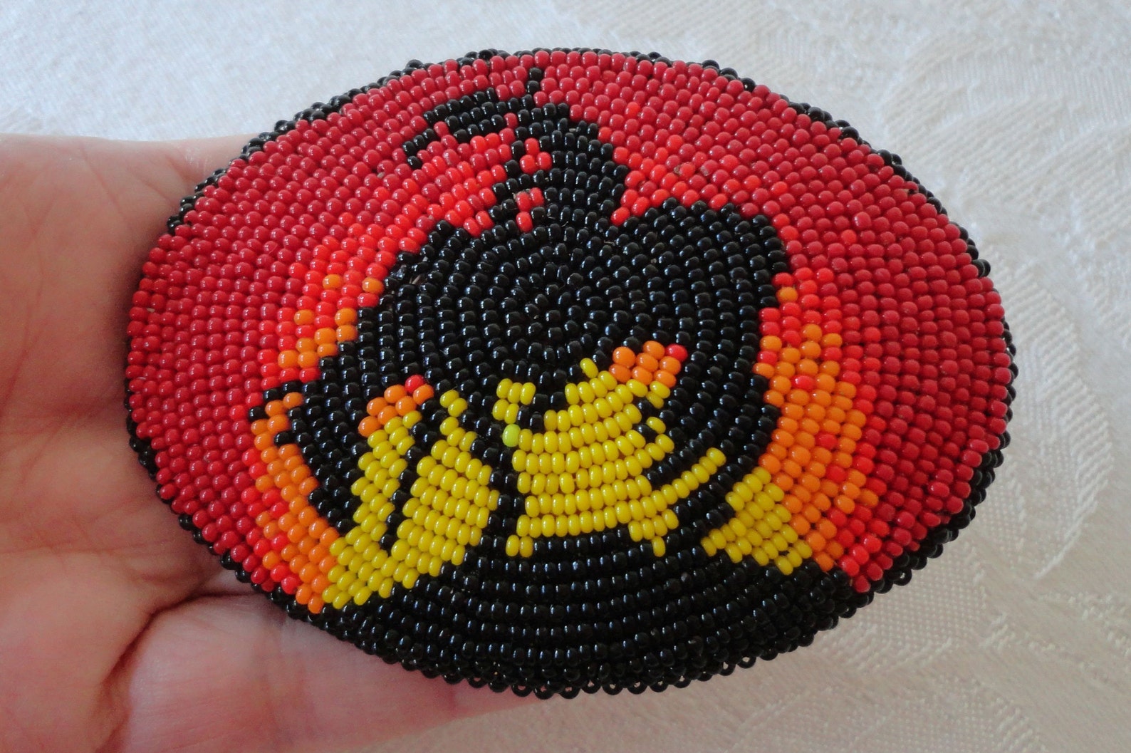 Vintage Native American Beaded Belt Buckle end of the - Etsy