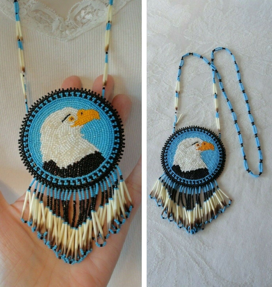 Make Offer-vintage Native American Indian Beadwork & Quillwork Bald ...
