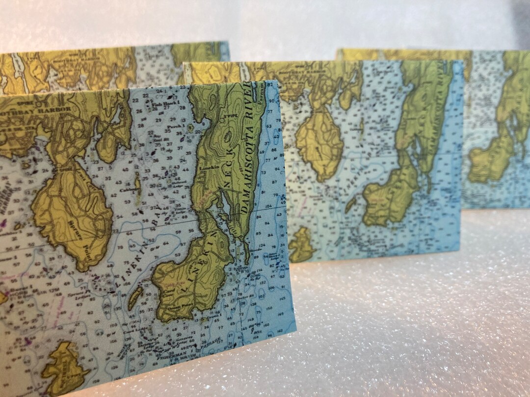 Chart Gift Enclosure Mini Cards-boothbay-spruce Point-ocean Point ...