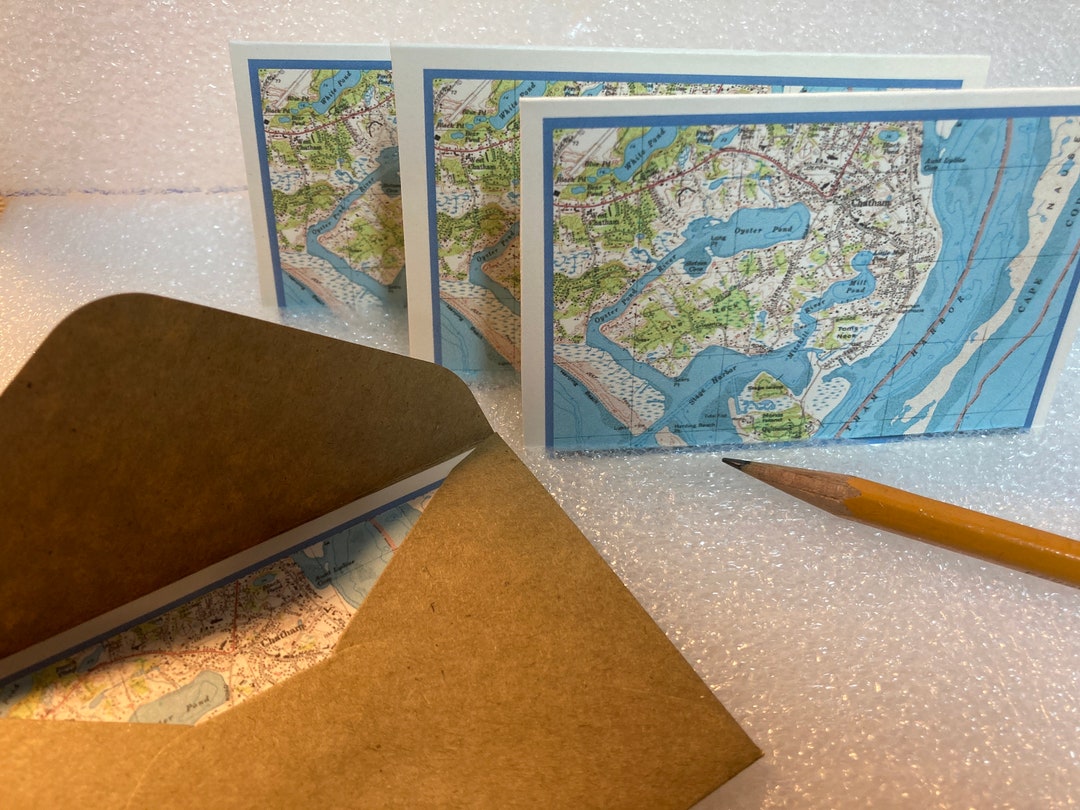 Chatham Cape Cod Chart Gift Enclosure Mini Cards-stage Harbor-hardings ...