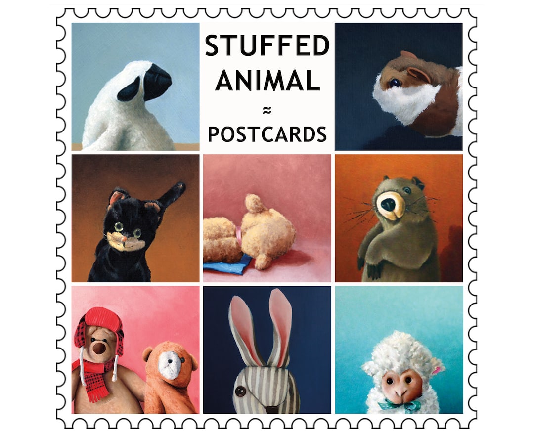 Postcard 6-pack Stuffed Animals - Etsy