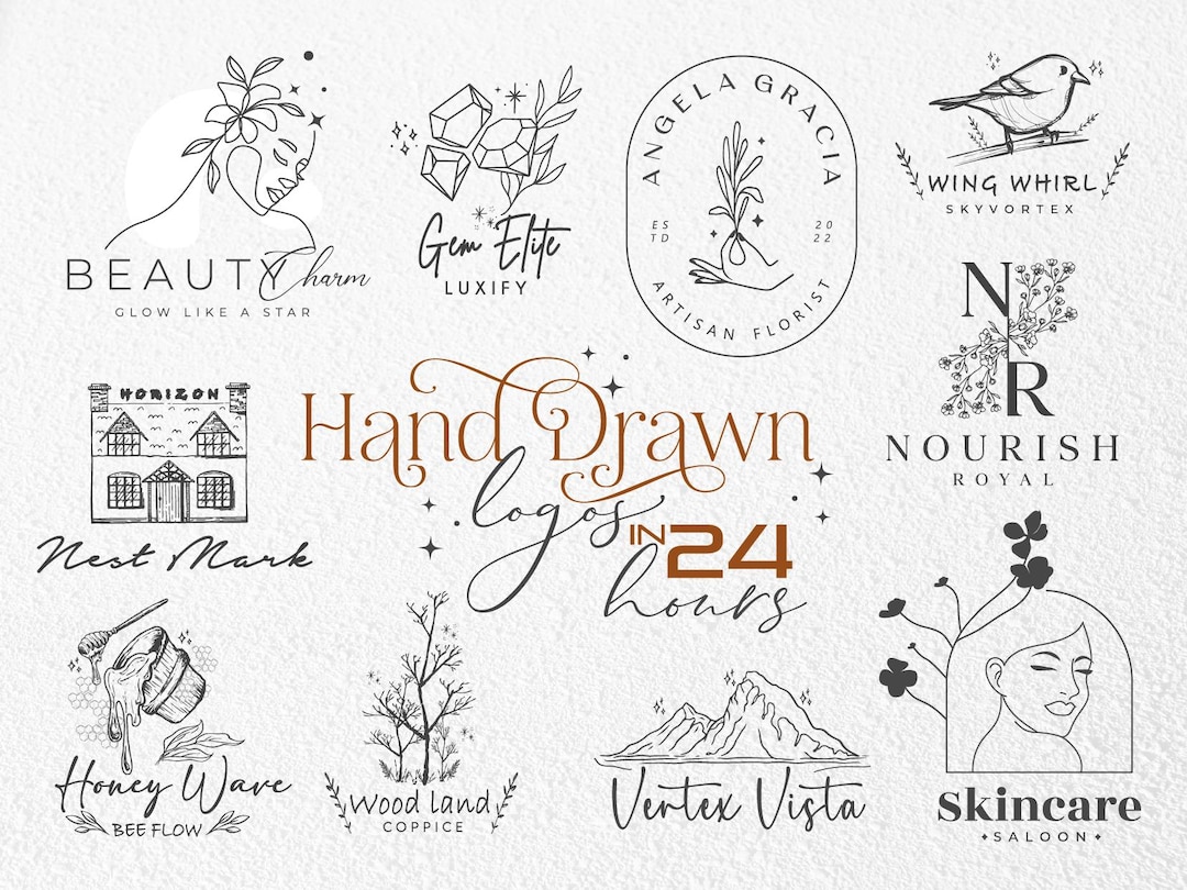 I Will Create Custom Hand Drawn Logo in 24 Hours, Custom Hand Drawn ...