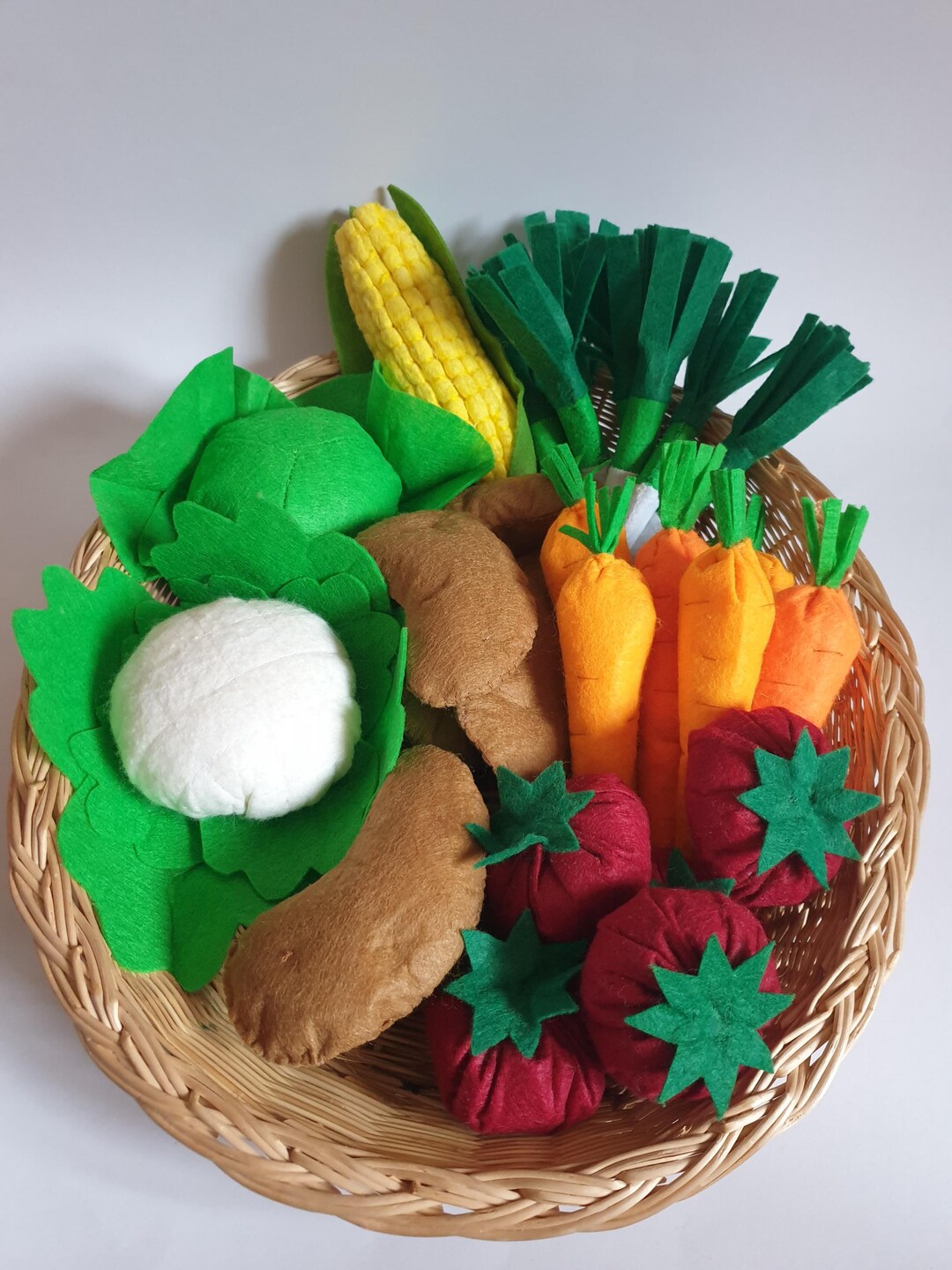 Felt Vegetable Play Food, Play Vegetables, Carrots, Tomatoes, Potatoes ...