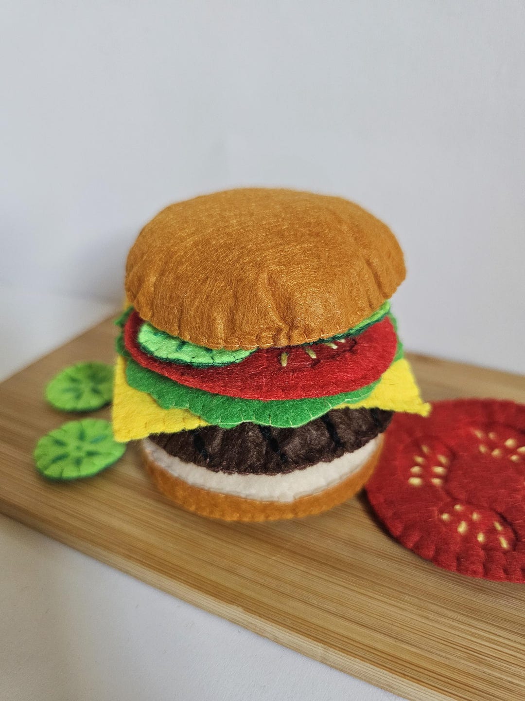 Hamburger Made of Felt, Hand-sewn, Children's Kitchen Accessories, Shop ...
