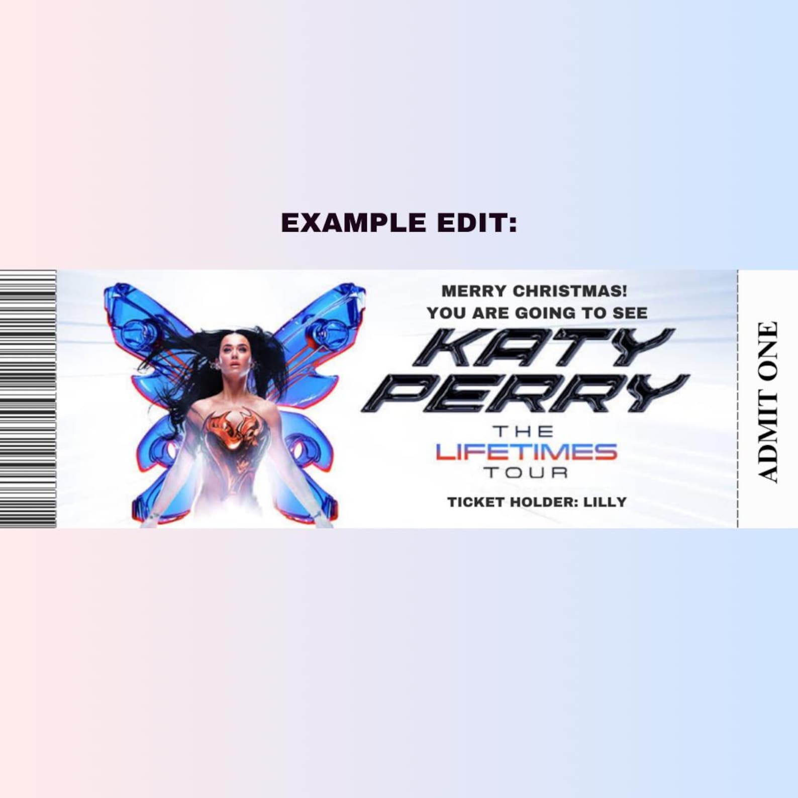 Editable Katy Perry Lifetimes Tour Canva Concert Ticket Template ...