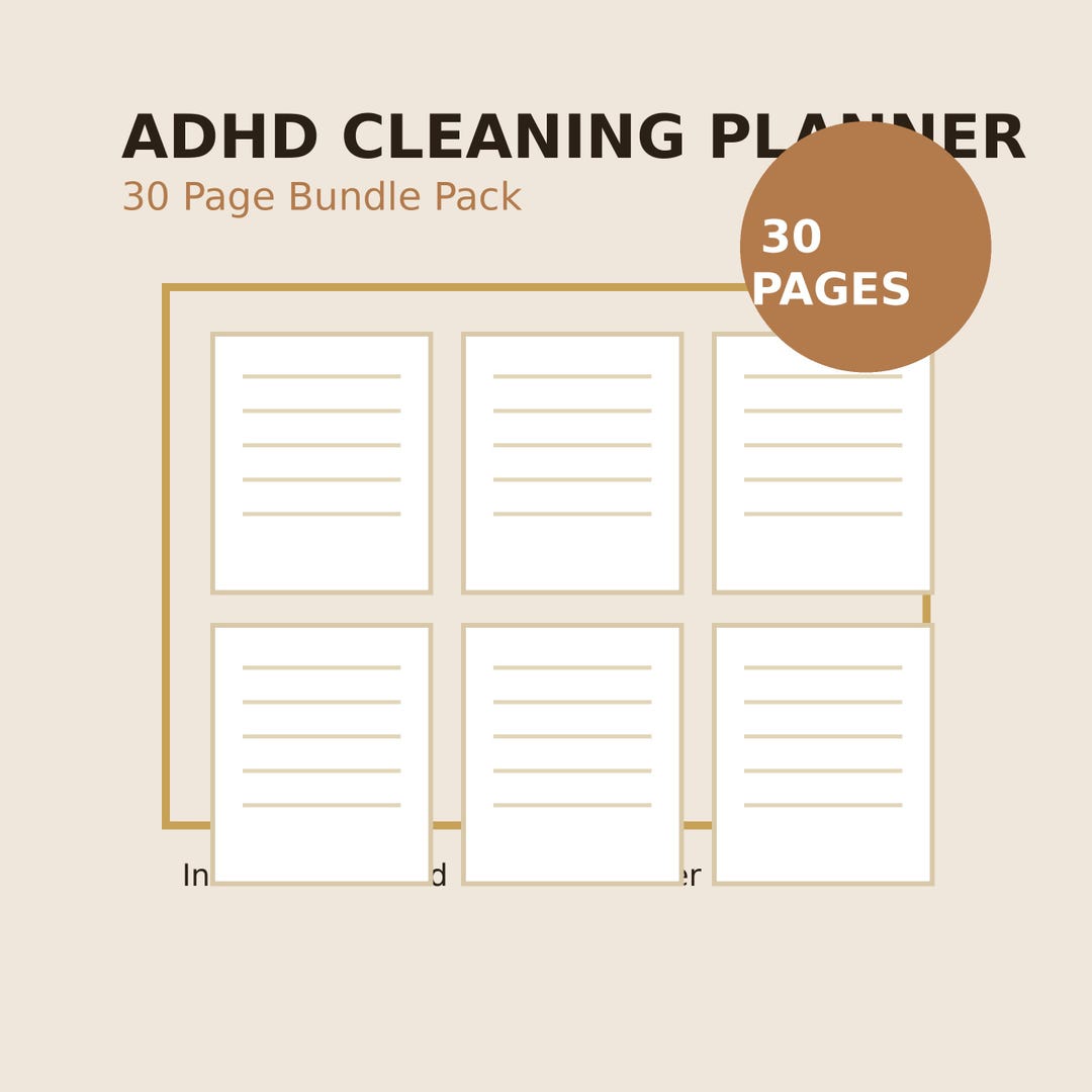 ADHD Cleaning Schedule Bundle • 30 Page Printable Planner • Checklists ...