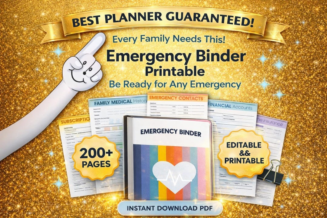 Emergency Binder Printable | End of Life Planner | Household Family ...