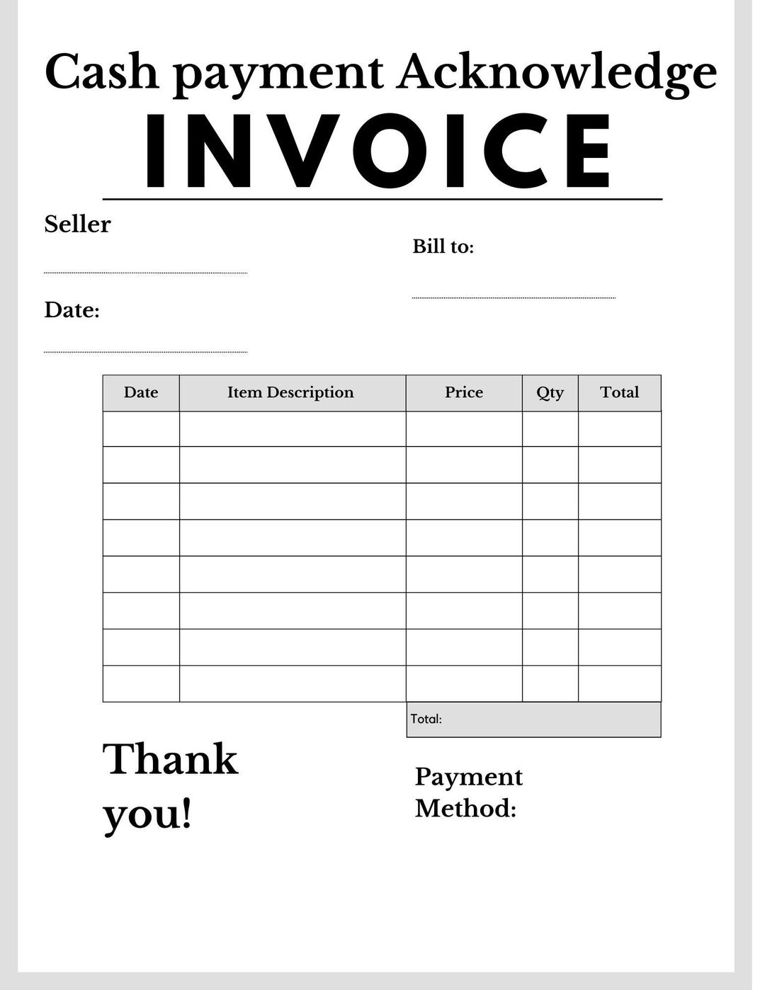 Printable Invoice Templates | Editable Invoice Form | Business Invoice ...