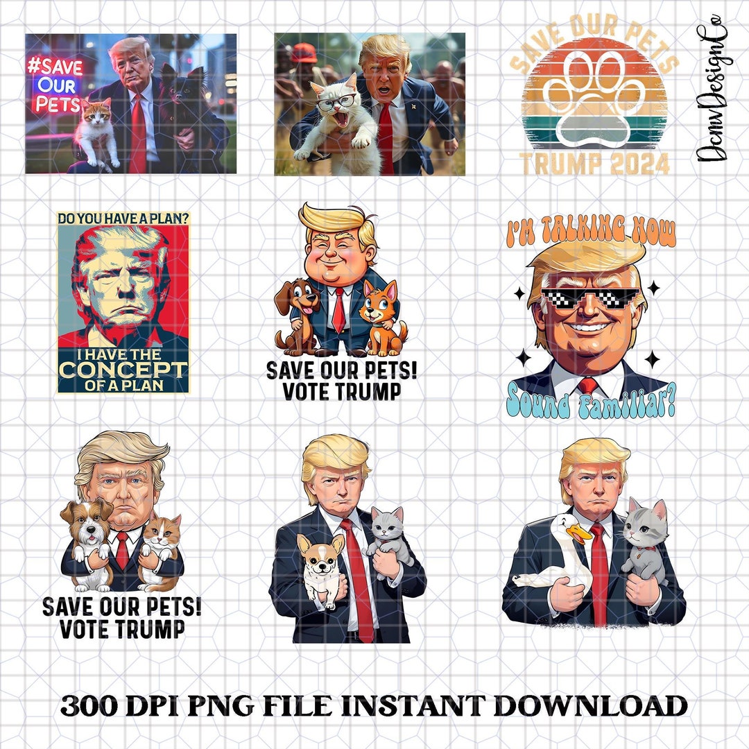 Trump Bundle Png, Cats for Trump 2024 Png, Trump Save Duck and Cat Png ...