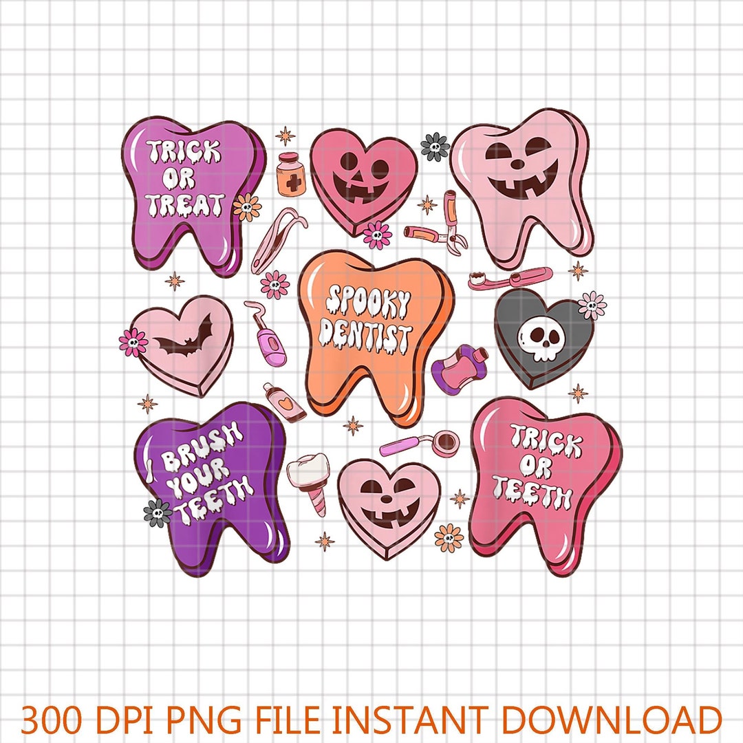 Dental Squad Halloween Png, Dental Halloween PNG, Funny Halloween Teeth ...