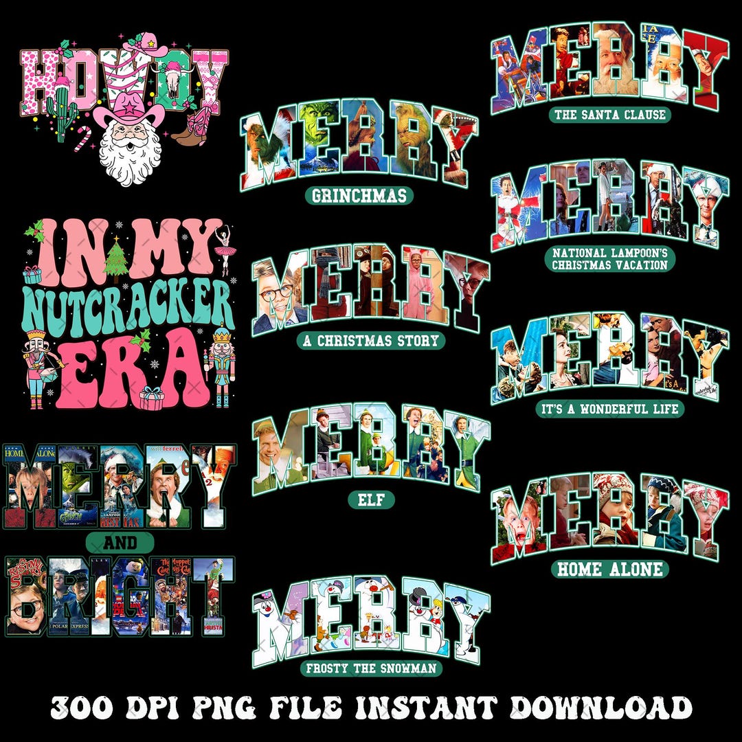 Merry Christmas Bundle Png, the Grinc.h Christmas Png, the Santa Clause ...