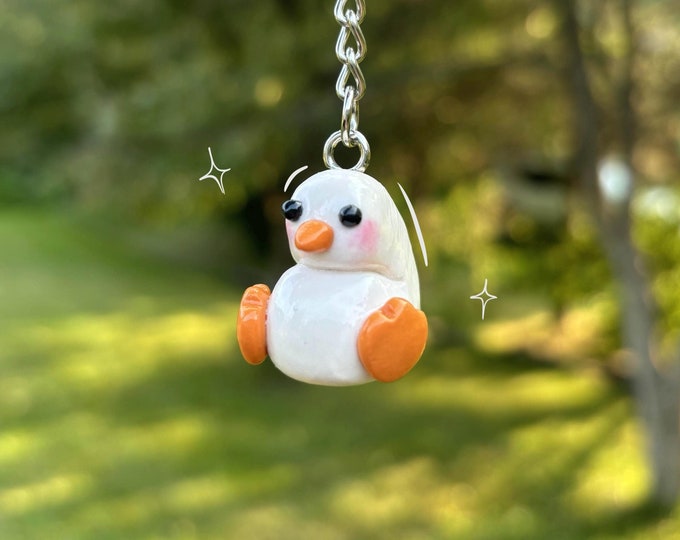 Handmade Silly Goose Keychain Polymer Clay | Bluejaywayco - Etsy