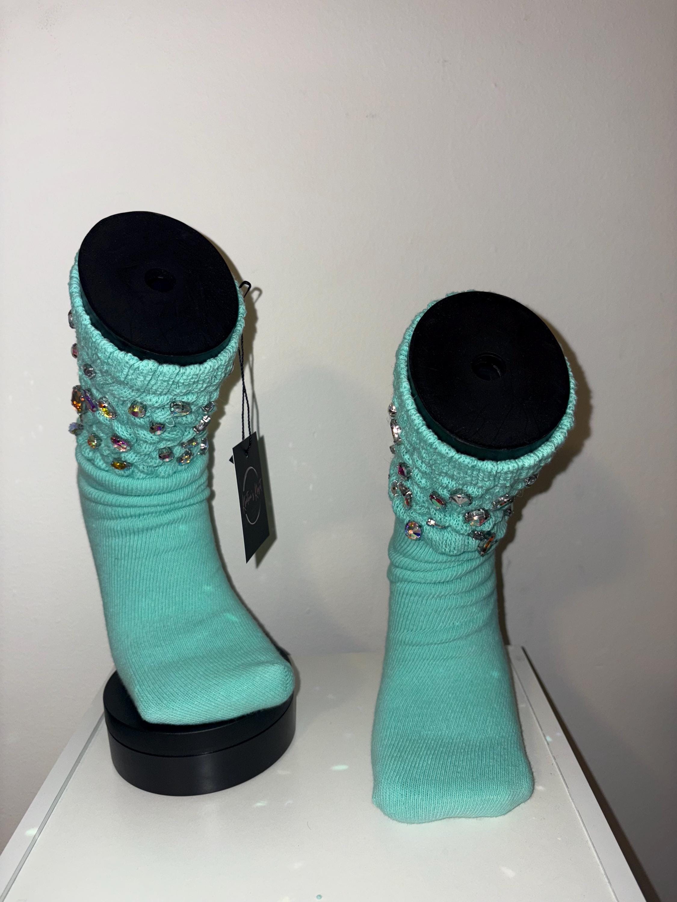 Aqua Junk Slouch Socks - Etsy