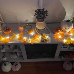 Lighted Fall Garland Set - 16.4ft With 40 LED Lights | Perfect for ...