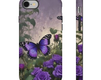 Glitter Purple Butterfly Phone Case - Etsy