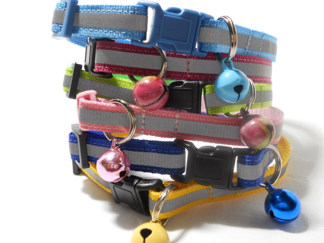 Reflective Breakaway Cat, Kitten or Tiny Dog Collar With or Without ...