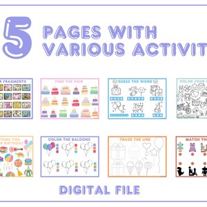 My Birthday Activity Book, Busy Book for Birthday Kids Party, Printable ...