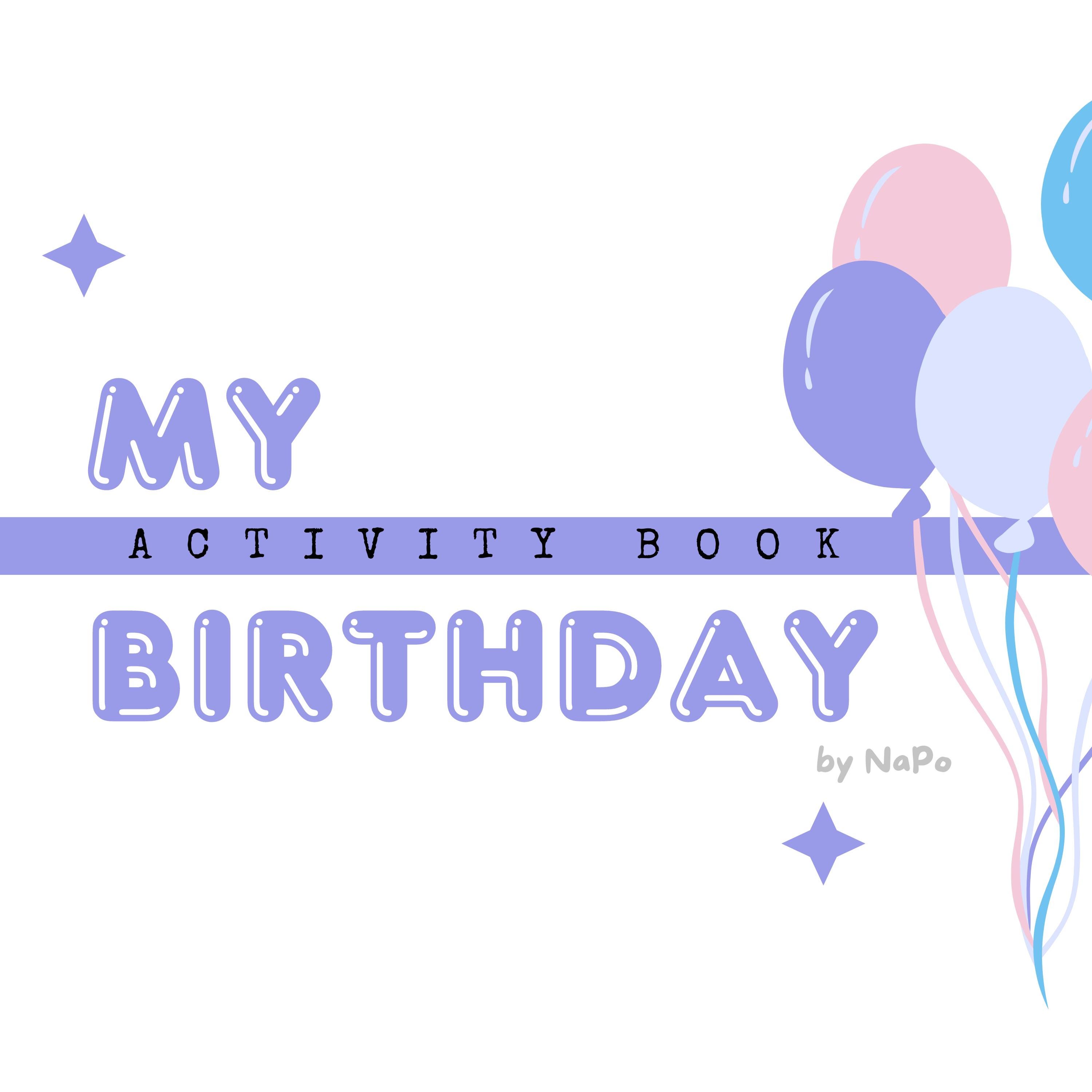 My Birthday Activity Book, Busy Book for Birthday Kids Party, Printable ...