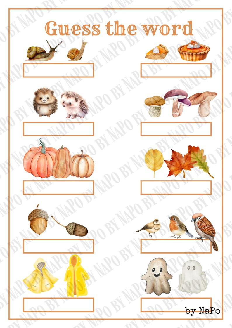 Autumn Worksheets for Kids Printable Busy Book Fall Theme School Autumn ...