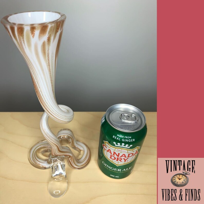 Vintage Mid-century Modern Glass Snakefoot Vase Collectible Home Decor ...