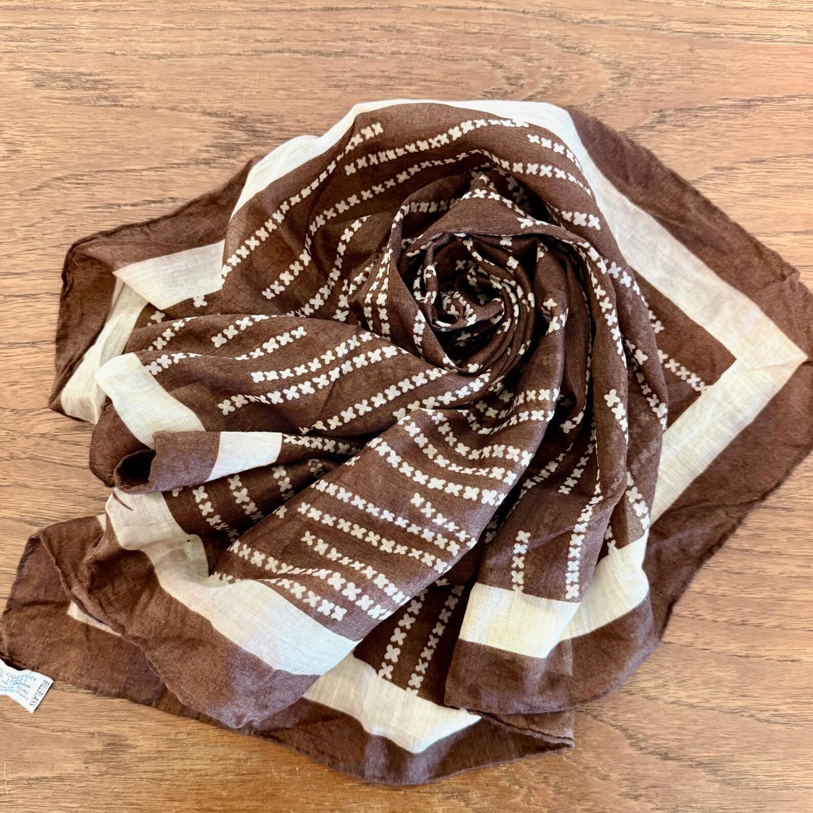 Vintage Bill Blass Designer Scarf, Abstract Print Cotton Square Scarf ...