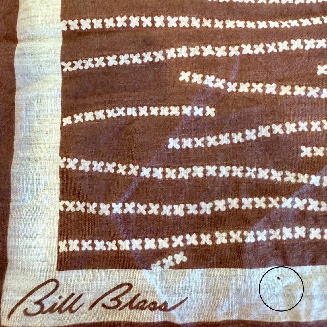 Vintage Bill Blass Designer Scarf, Abstract Print Cotton Square Scarf ...
