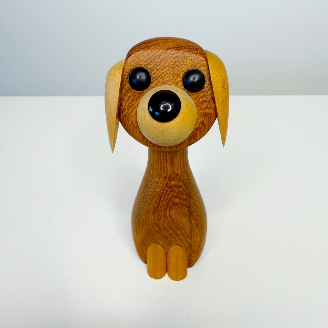 Vintage Teak Puppy Dog by Gunnar Flørrning for Laurids Lønborg, Danish ...