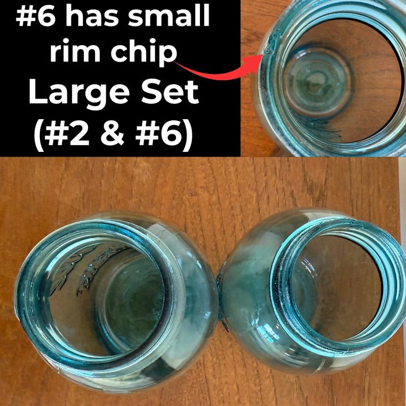Vintage Ball Mason Jar Set, Choose Size, Light Blue Glass W/ Zinc Lids ...