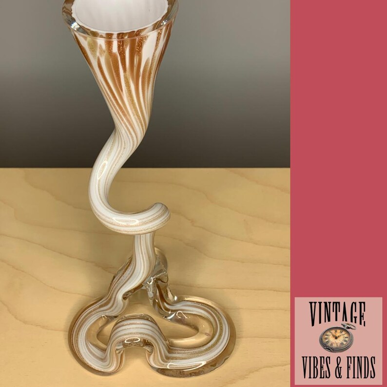 Vintage Mid-century Modern Glass Snakefoot Vase Collectible Home Decor ...