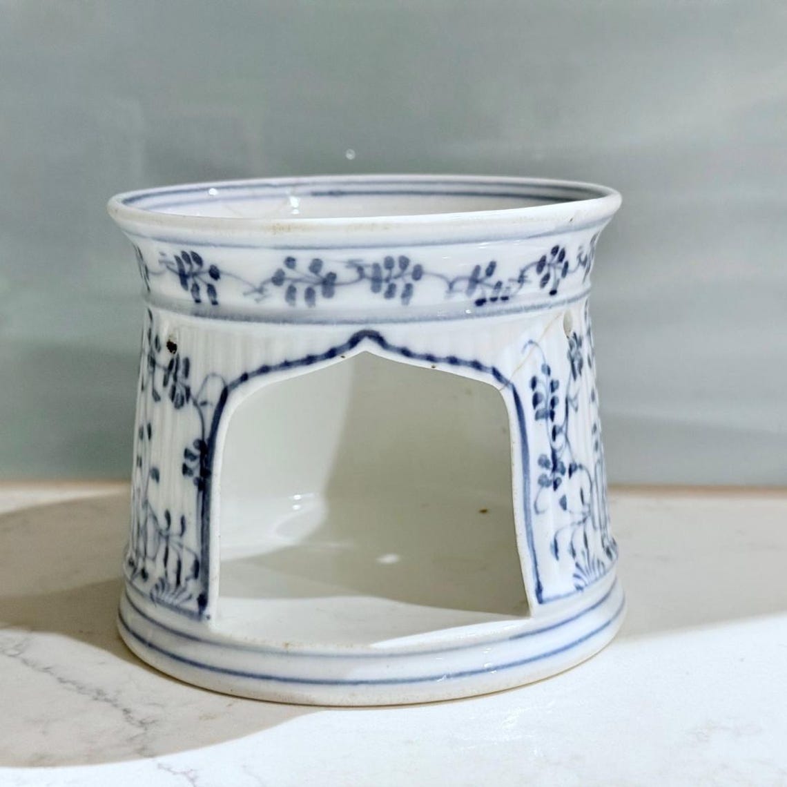 Antique Rauenstein Strawflower Porcelain Tea Warmer – Blue and White ...