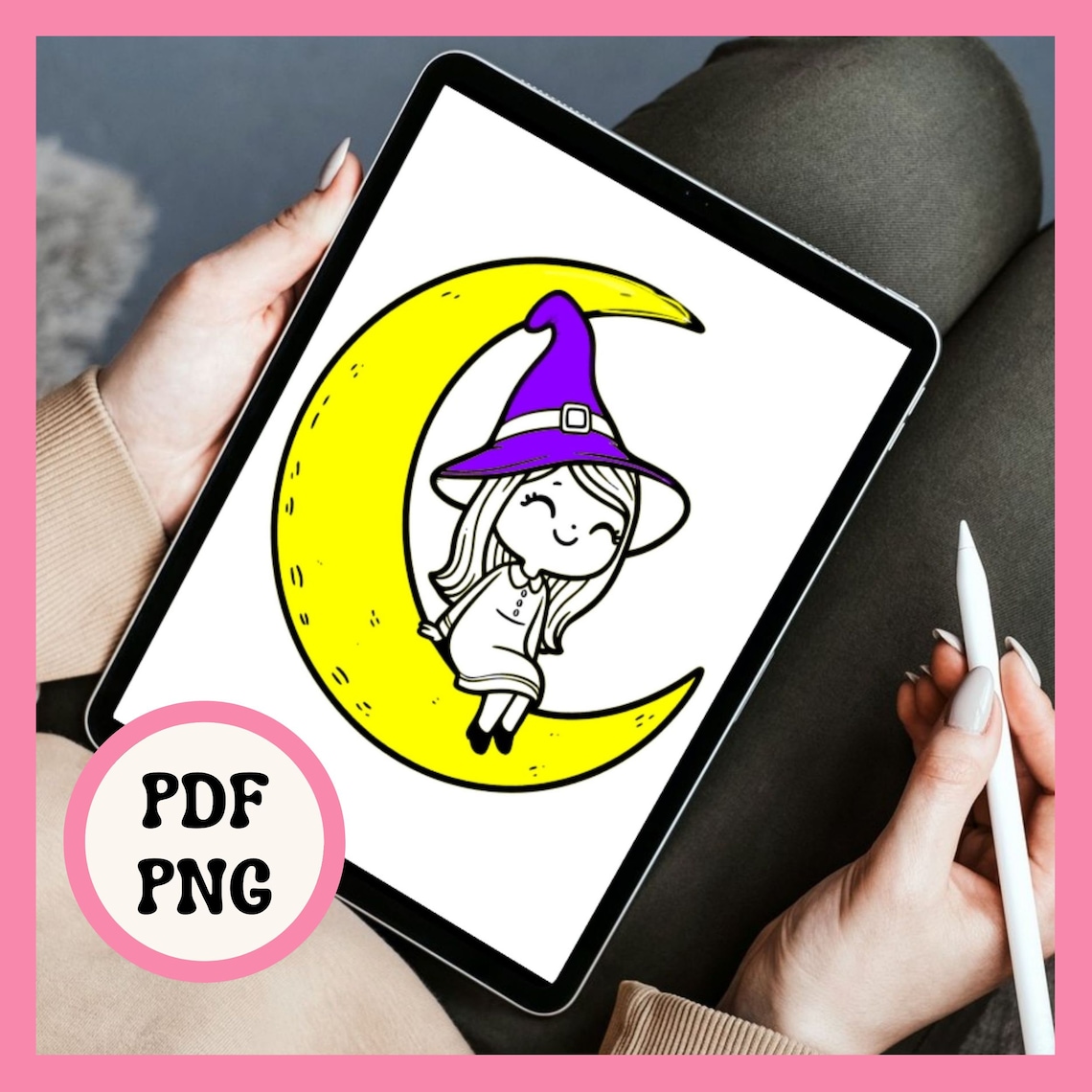 Happy Halloween With the Witch Coloring Pages 10 Pages Simple Color ...