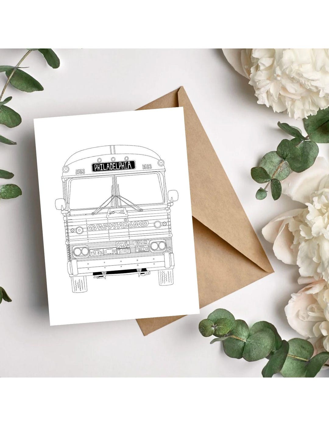 Vintage Bus Custom Notecards: Chicago, LA, Philadelphia, NYC (A2 Sized ...