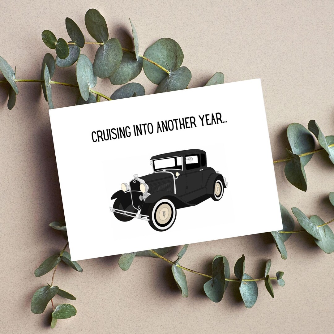 Antique Car Hot Rod Folded Birthday Card - Etsy